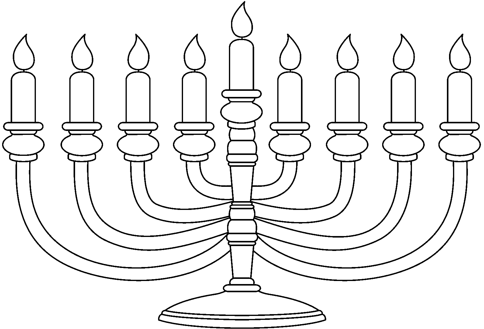 חנוכיה דף צביעה | Forkids